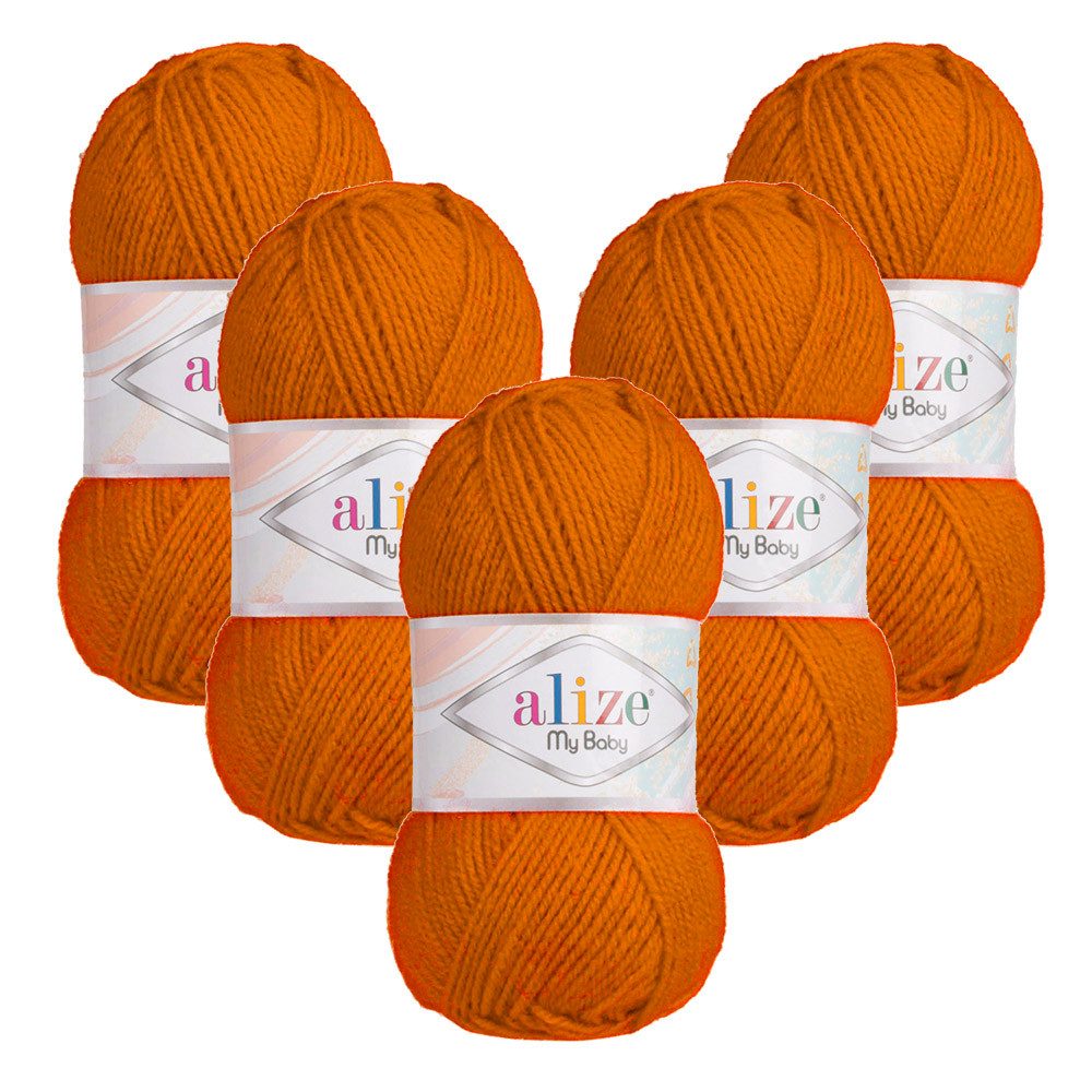 Alize 5 x ALIZE My Baby Häkelwolle, 750 m, Handstrickgarn,Für Allergiker,Yarn, Häkelgarn